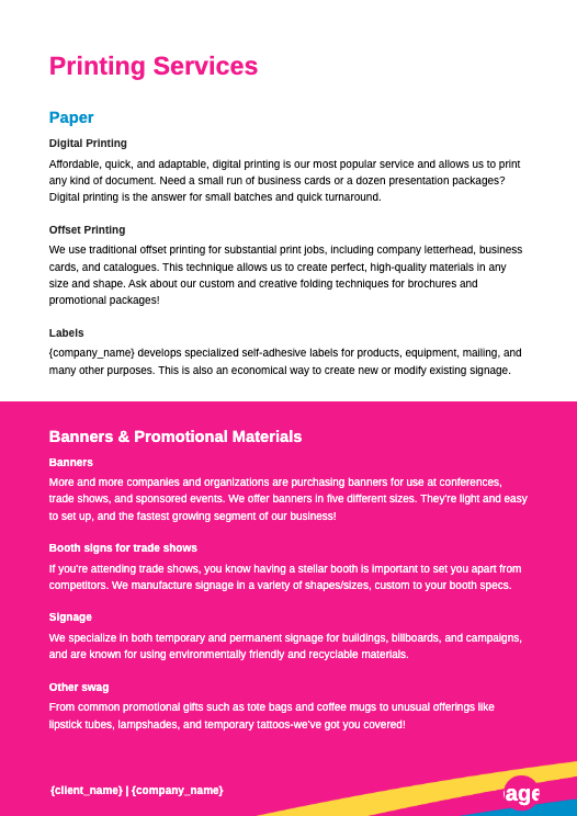 Printing Proposal Template | Proposify